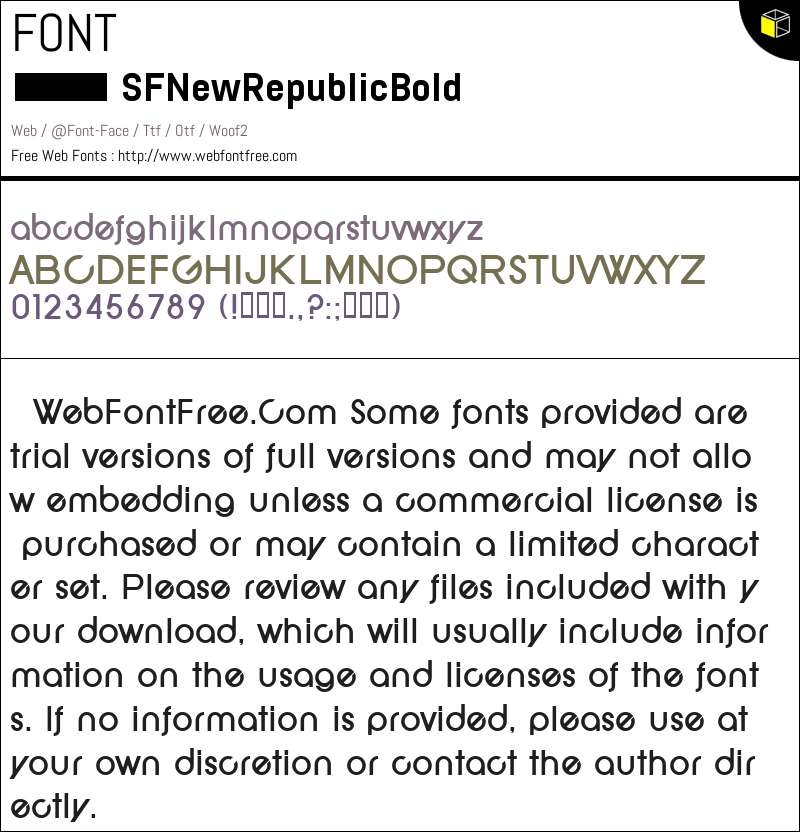 SF New Republic Bold Fonts Downloads - WebFontFree.Com