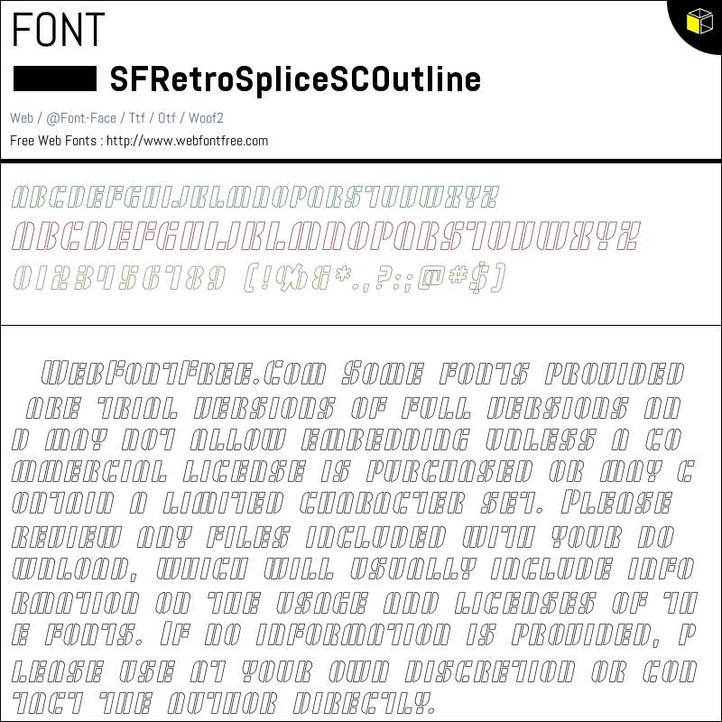 SF RetroSplice SC Outline Fonts Downloads - WebFontFree.Com