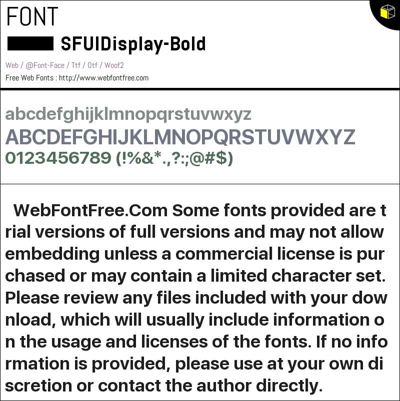 SF UI Display Bold 字体 下载 - WebFontFree.Com
