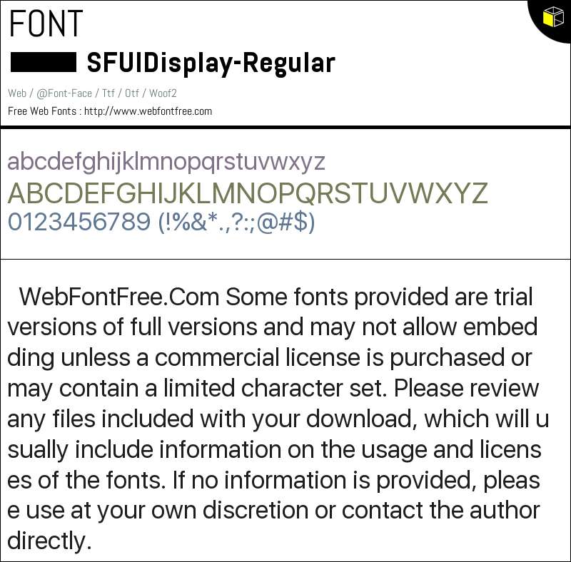 SF UI Display Regular Fonts Downloads - WebFontFree.Com