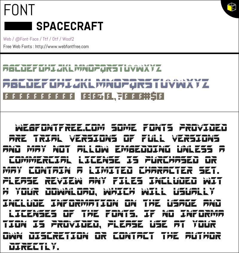 SPACECRAFT Regular Fonts Downloads - WebFontFree.Com