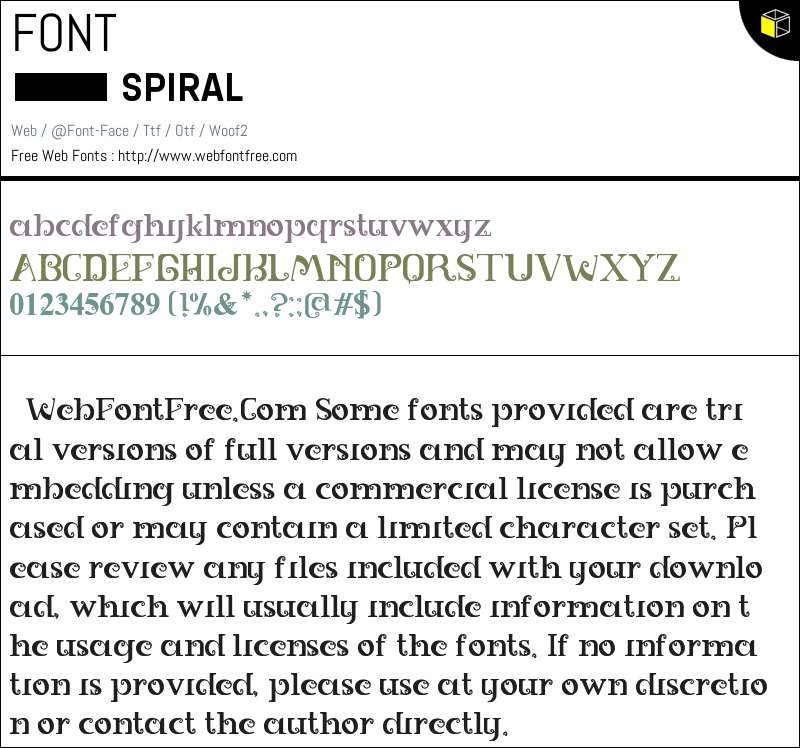 SPIRAL Fonts Downloads - WebFontFree.Com