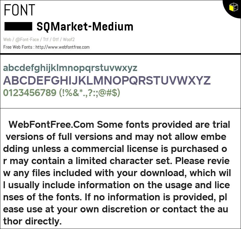 SQ Market Medium Medium Fonts Downloads - WebFontFree.Com