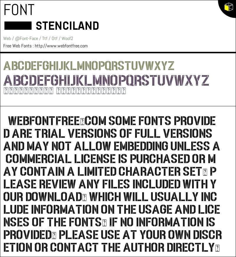 STENCILAND Fonts Downloads - WebFontFree.Com