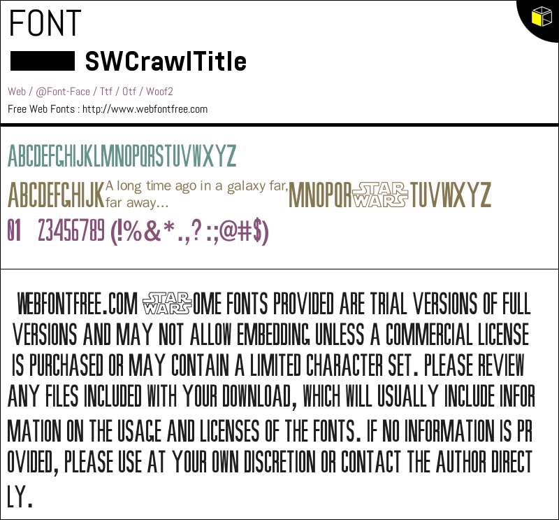 SW Crawl Title Fonts Downloads - WebFontFree.Com