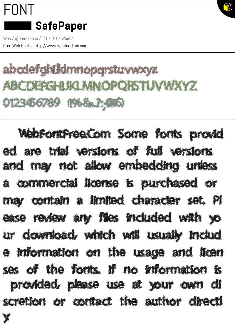 SafePaper Fonts Downloads - WebFontFree.Com