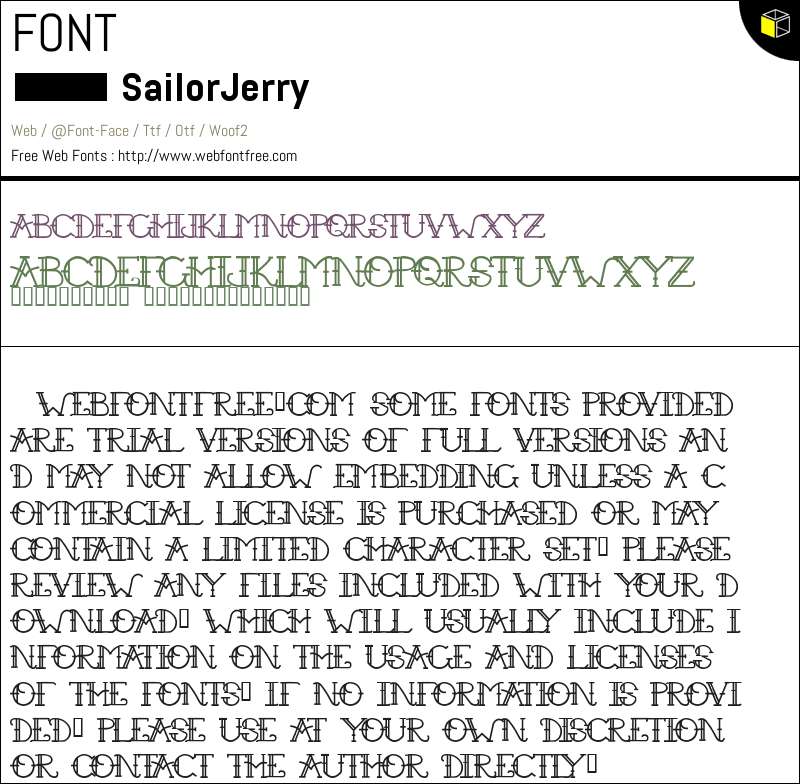 Sailor Jerry Fonts Downloads - WebFontFree.Com