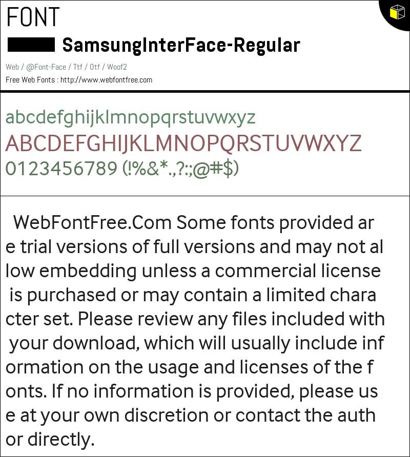 Samsung InterFace Fonts Downloads - WebFontFree.Com