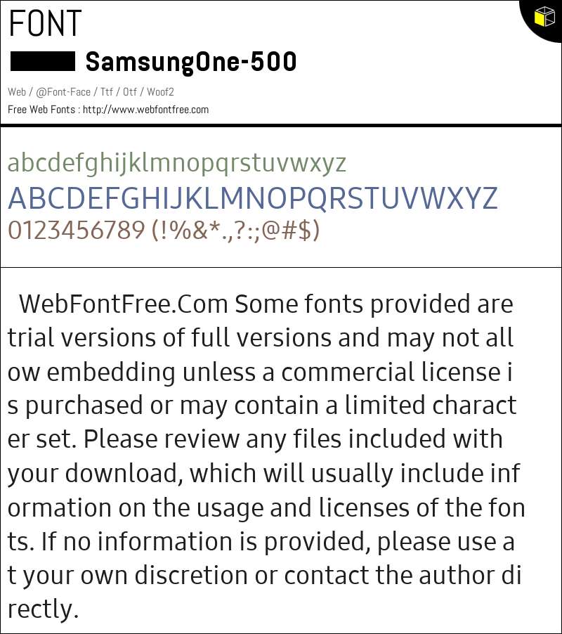 SamsungOne 500 500 Fonts Downloads - WebFontFree.Com