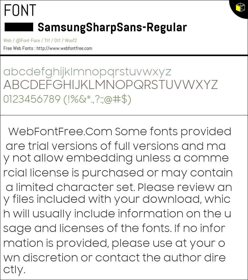 SamsungSharpSans-Regular 字体 下载 - WebFontFree.Com