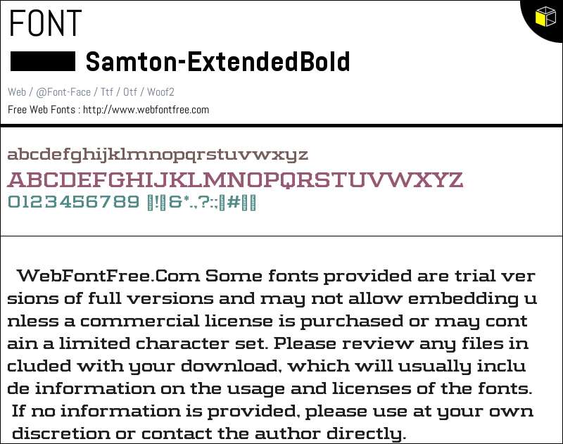 Samton Extended Bold Fonts Downloads - WebFontFree.Com