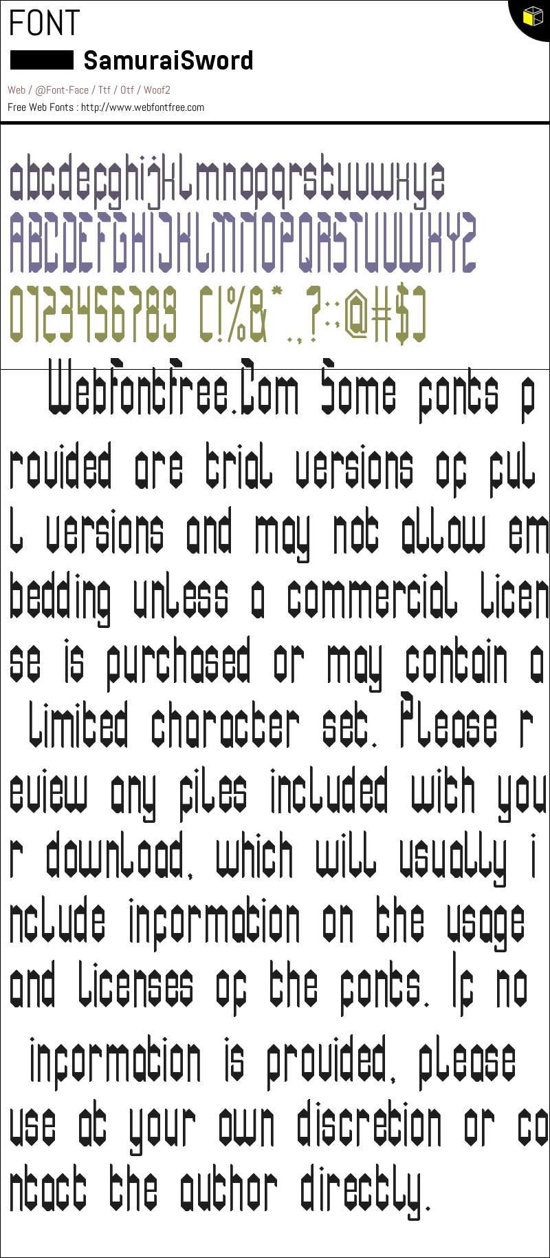 Samurai Sword Fonts Downloads - WebFontFree.Com