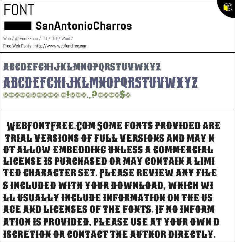 San Antonio Charros Fonts Downloads - WebFontFree.Com