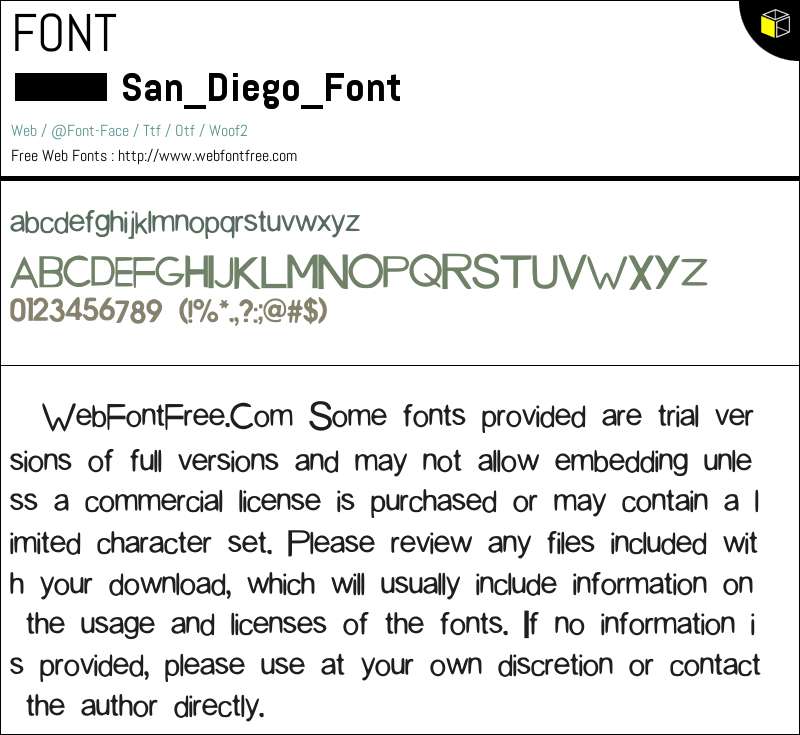 San_Diego_Font Fonts Downloads - WebFontFree.Com