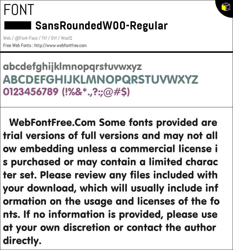 SansRounded W00 Regular Fonts Downloads - WebFontFree.Com