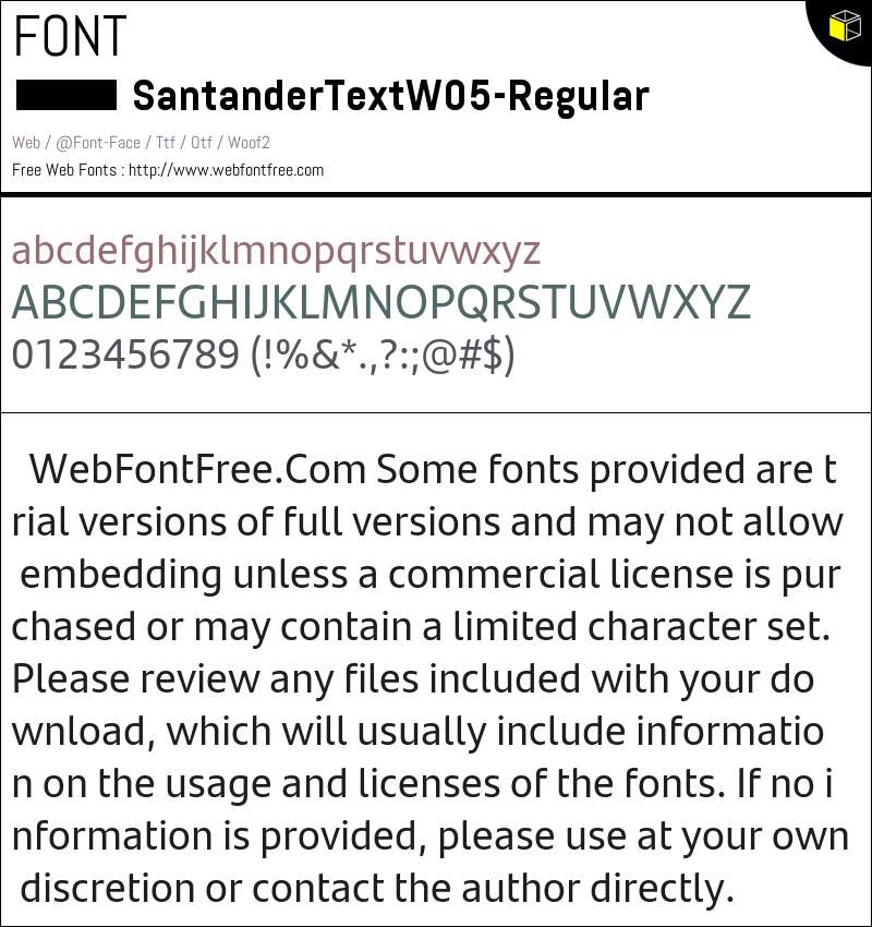 Santander Text W05 Regular Fonts Downloads - WebFontFree.Com