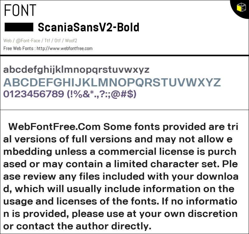 Scania Sans V2 Bold Fonts Downloads - WebFontFree.Com