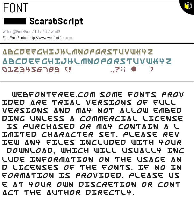 Scarab Script Fonts Downloads - WebFontFree.Com