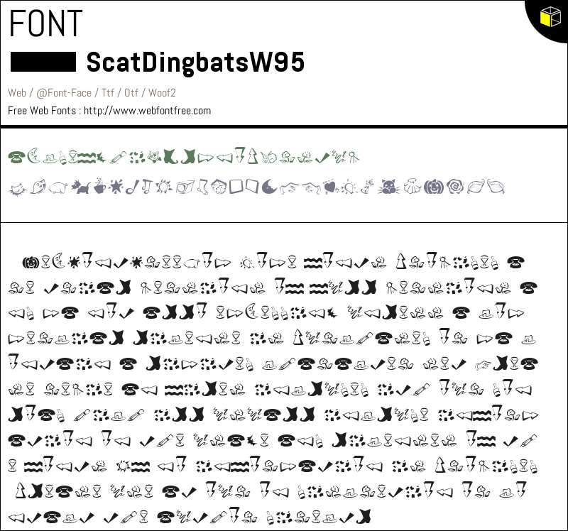 Scat Dingbats W95 Fonts Downloads - WebFontFree.Com