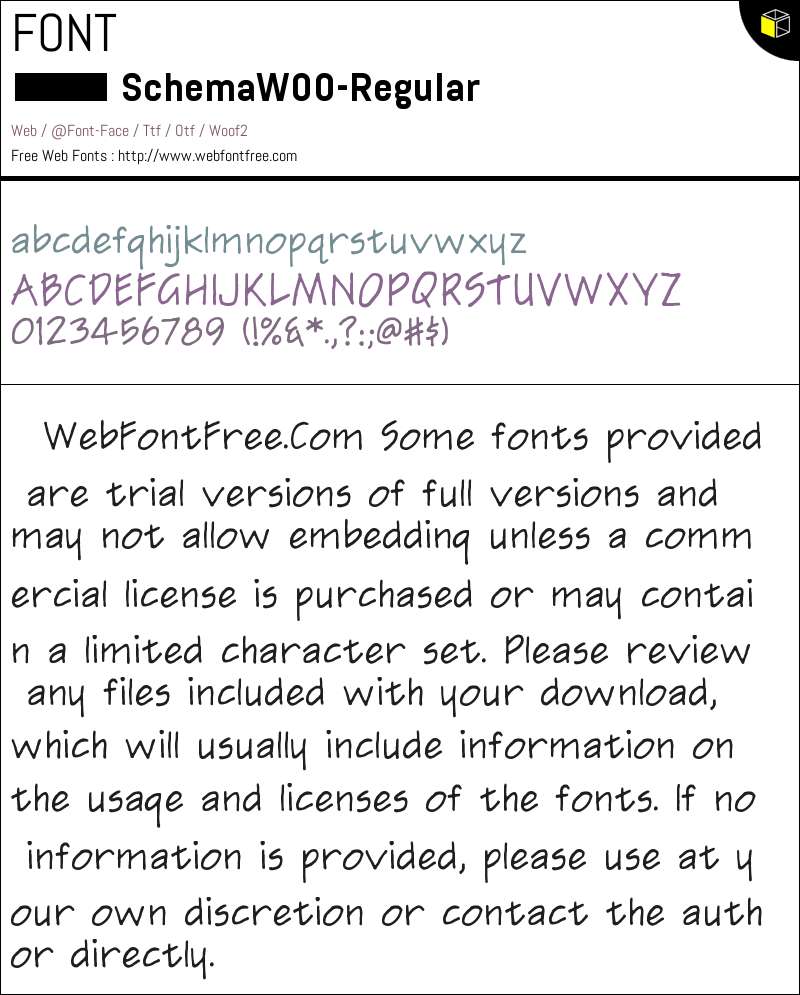Schema W00 Regular Fonts Downloads - WebFontFree.Com