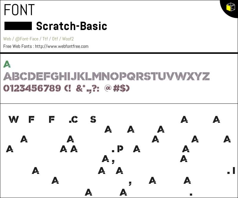 Scratch Basic Fonts Downloads - WebFontFree.Com