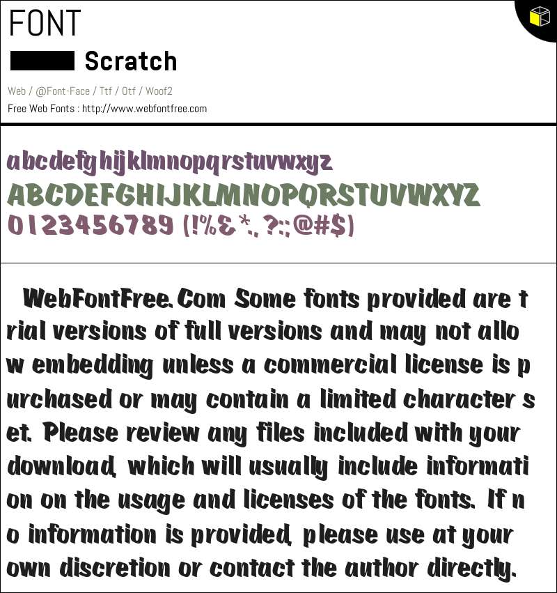 Scratch Fonts Downloads - WebFontFree.Com