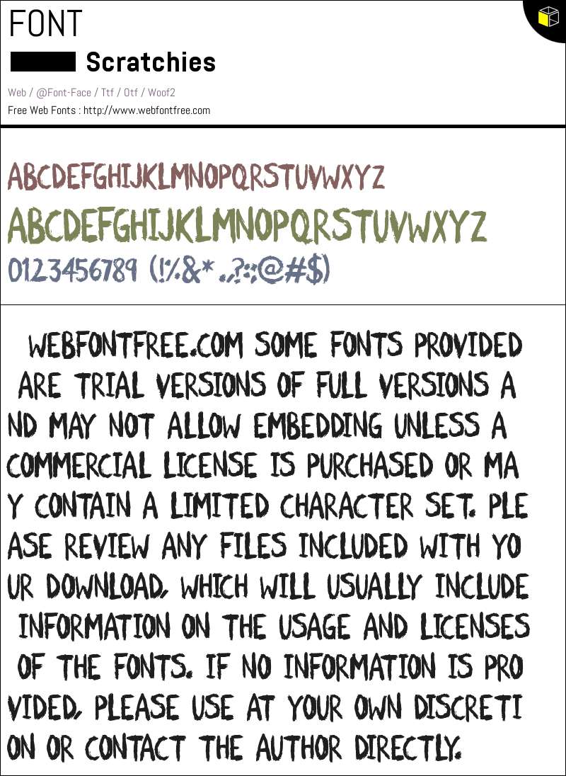 Scratchies Fonts Downloads - WebFontFree.Com