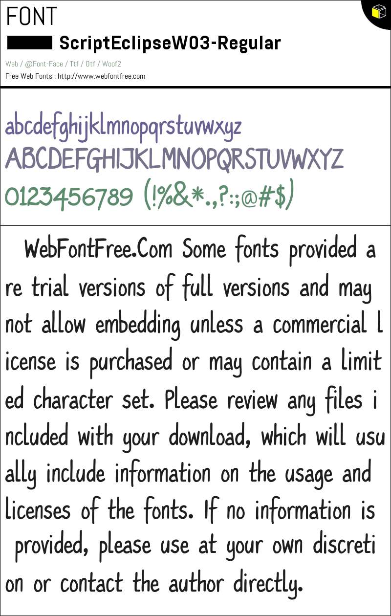 Script Eclipse W03 Regular Fonts Downloads - WebFontFree.Com