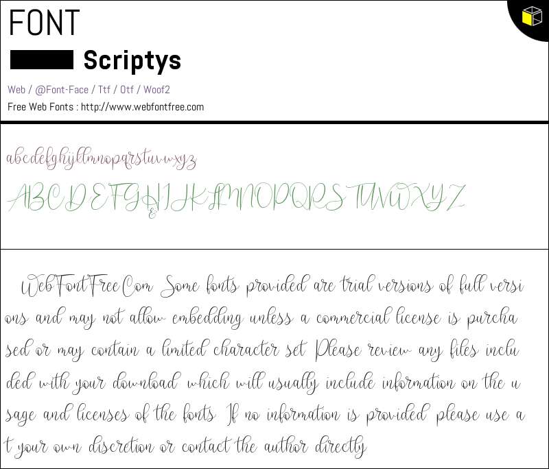 Scriptys Fonts Downloads - WebFontFree.Com