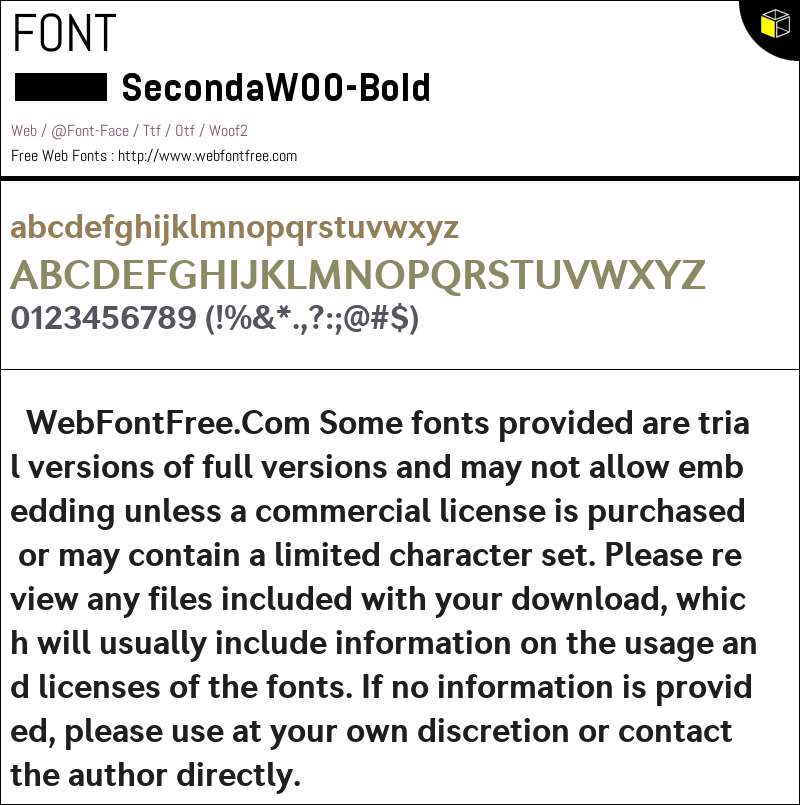 Seconda W00 Bold Fonts Downloads - WebFontFree.Com