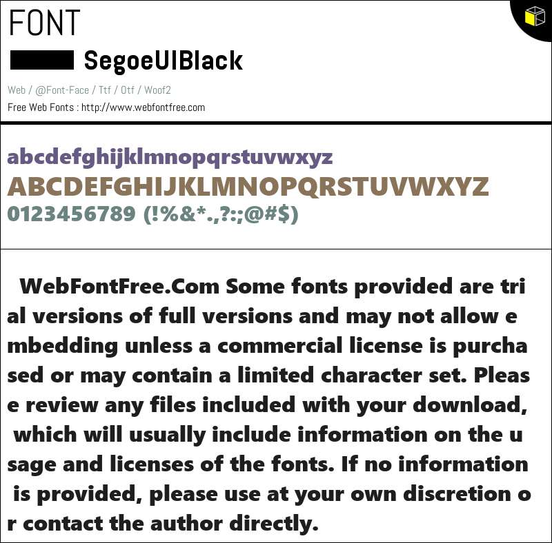 Segoe UI Black 字体 下载 - WebFontFree.Com