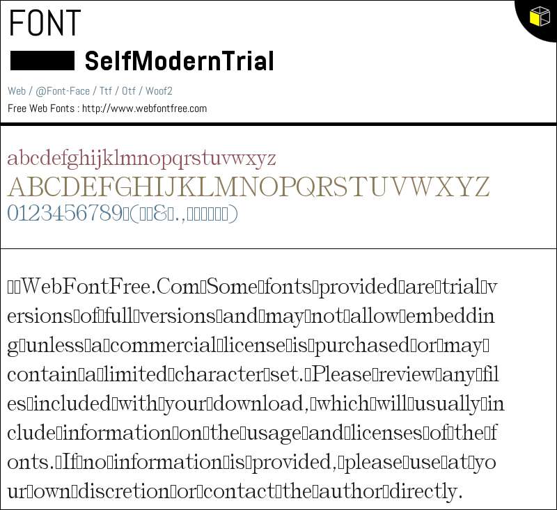 SelfModernTrial Fonts Downloads - WebFontFree.Com