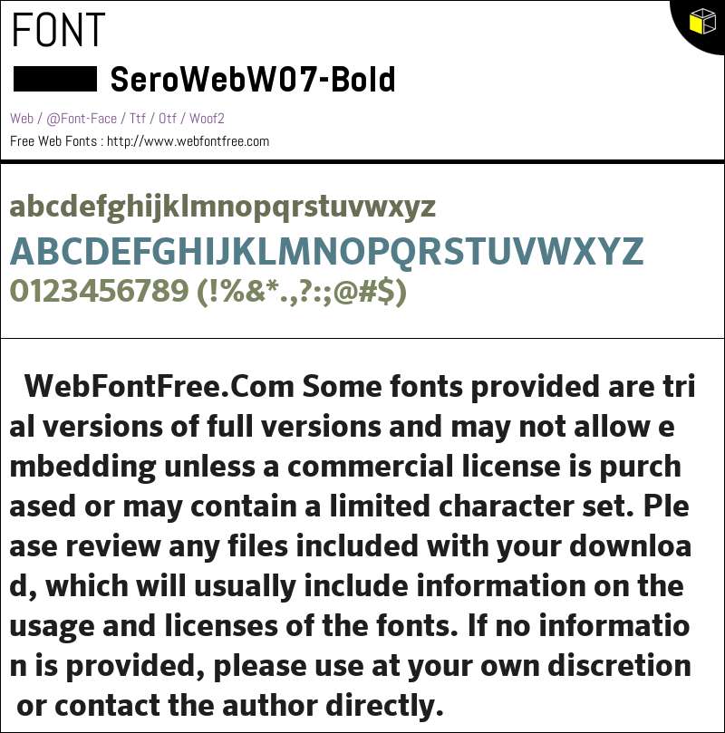 SeroWeb W07 Bold Fonts Downloads - WebFontFree.Com