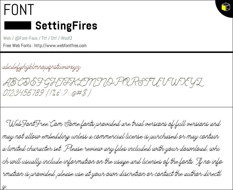 Setting Fires Fonts Downloads - WebFontFree.Com