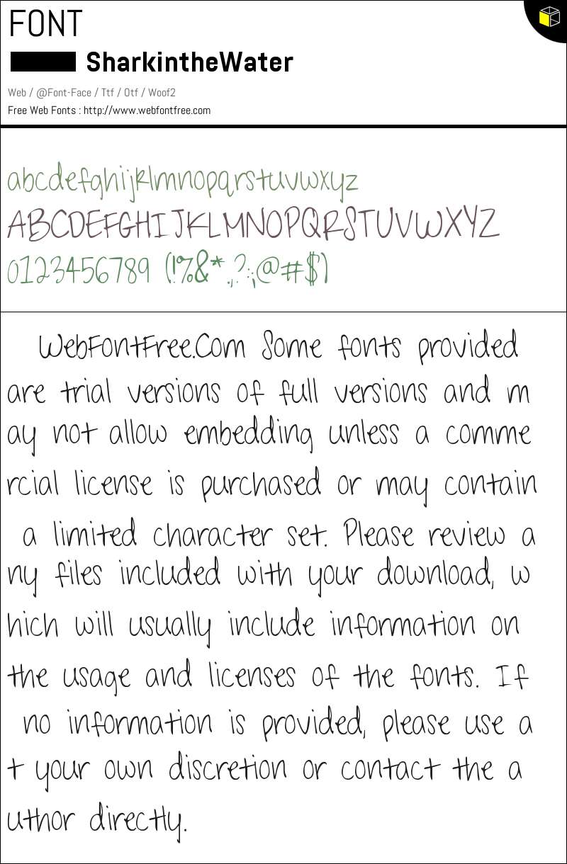 Shark in the Water Fonts Downloads - WebFontFree.Com