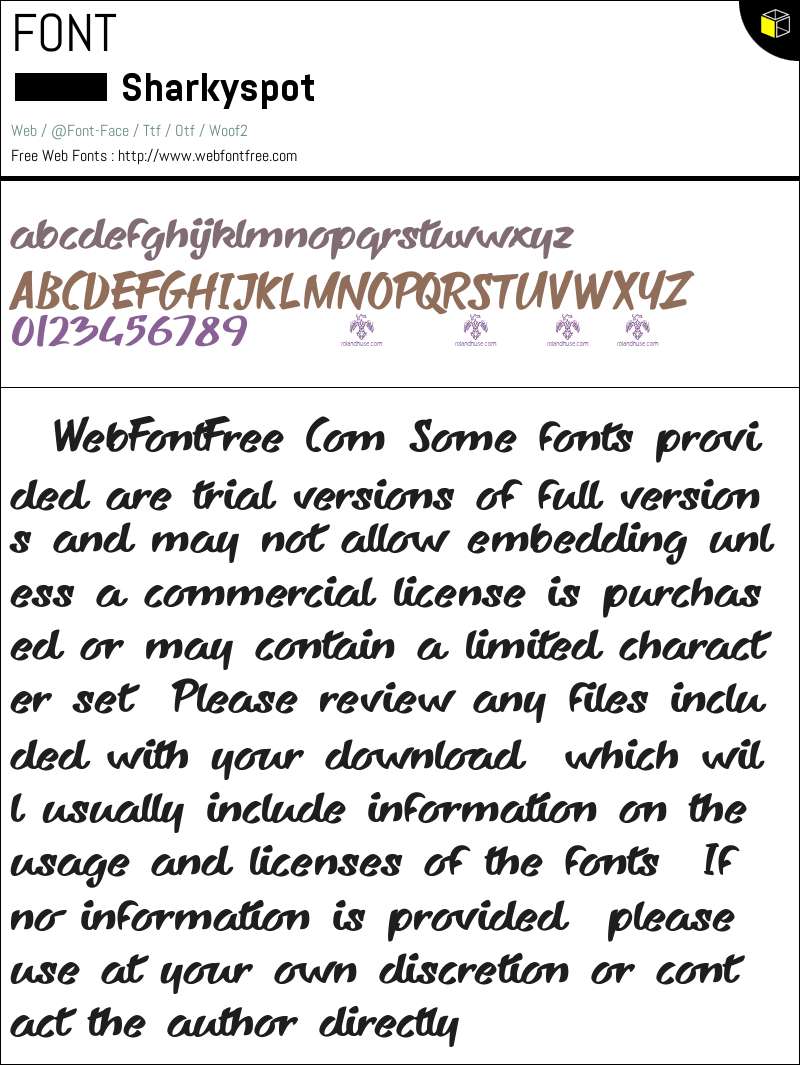 Sharkyspot Fonts Downloads - WebFontFree.Com