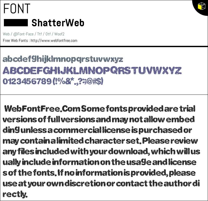 ShatterWeb Fonts Downloads - WebFontFree.Com