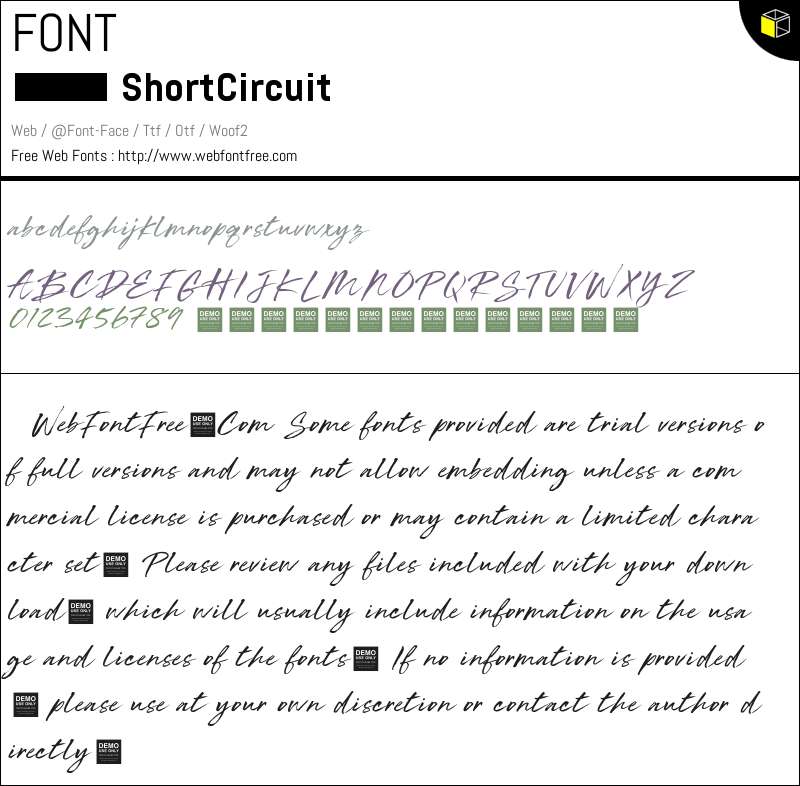 Short Circuit Fonts Downloads - WebFontFree.Com