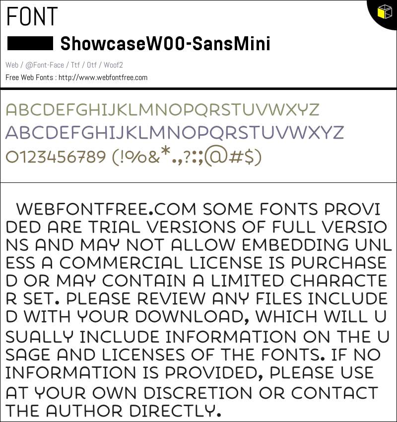 Showcase W00 Sans Mini Fonts Downloads - WebFontFree.Com