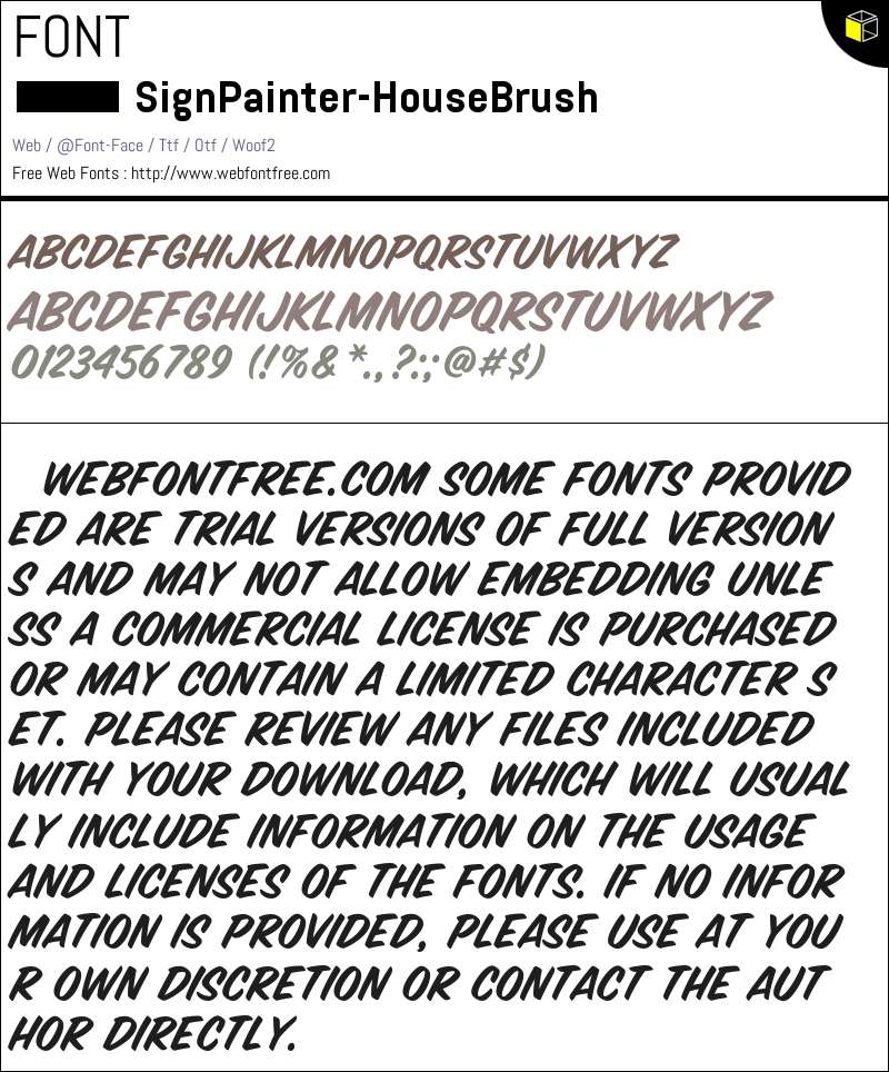 SignPainter-HouseBrush Fonts Downloads - WebFontFree.Com