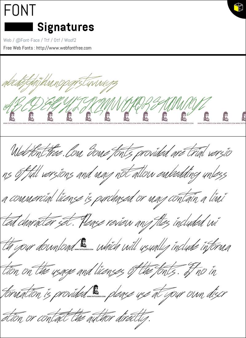Signatures Fonts Downloads - WebFontFree.Com