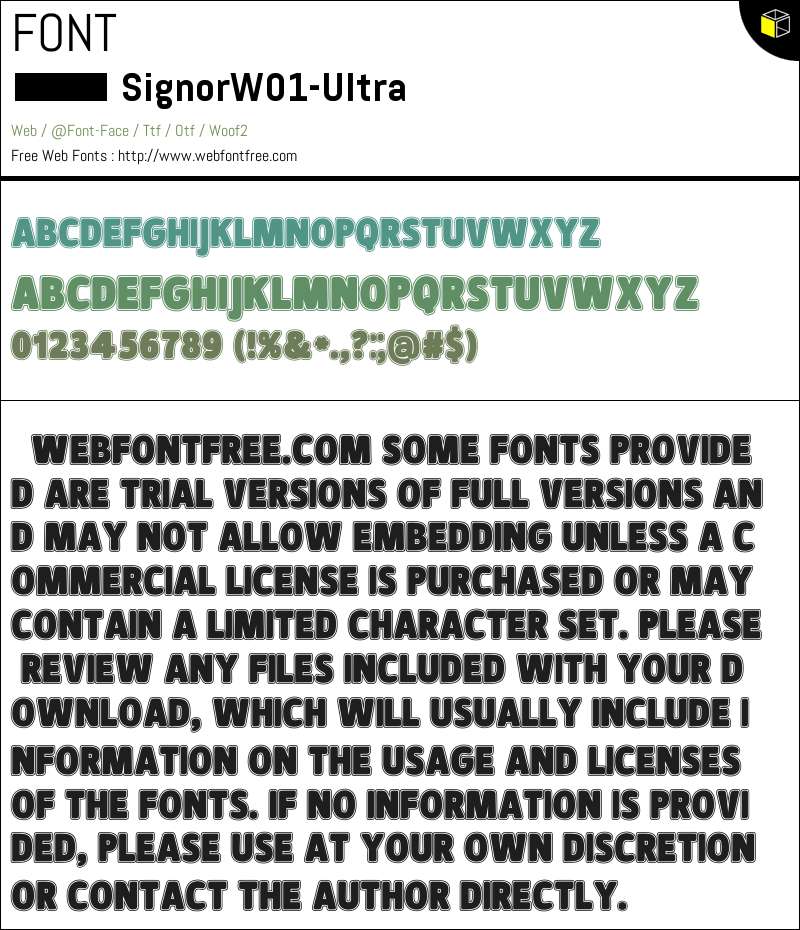 Signor W01 Ultra Fonts Downloads - WebFontFree.Com