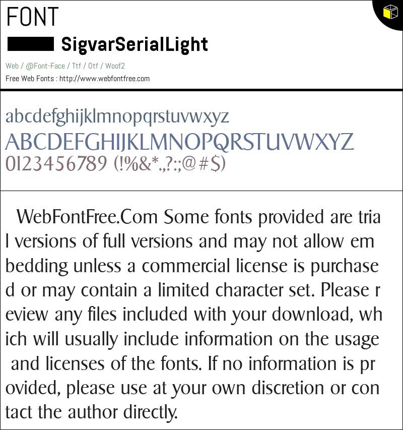 SigvarSerial-Light-Regular Fonts Downloads - WebFontFree.Com
