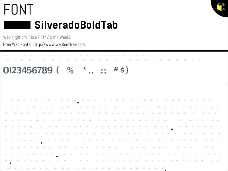 SilveradoBoldTab Fonts Downloads - WebFontFree.Com