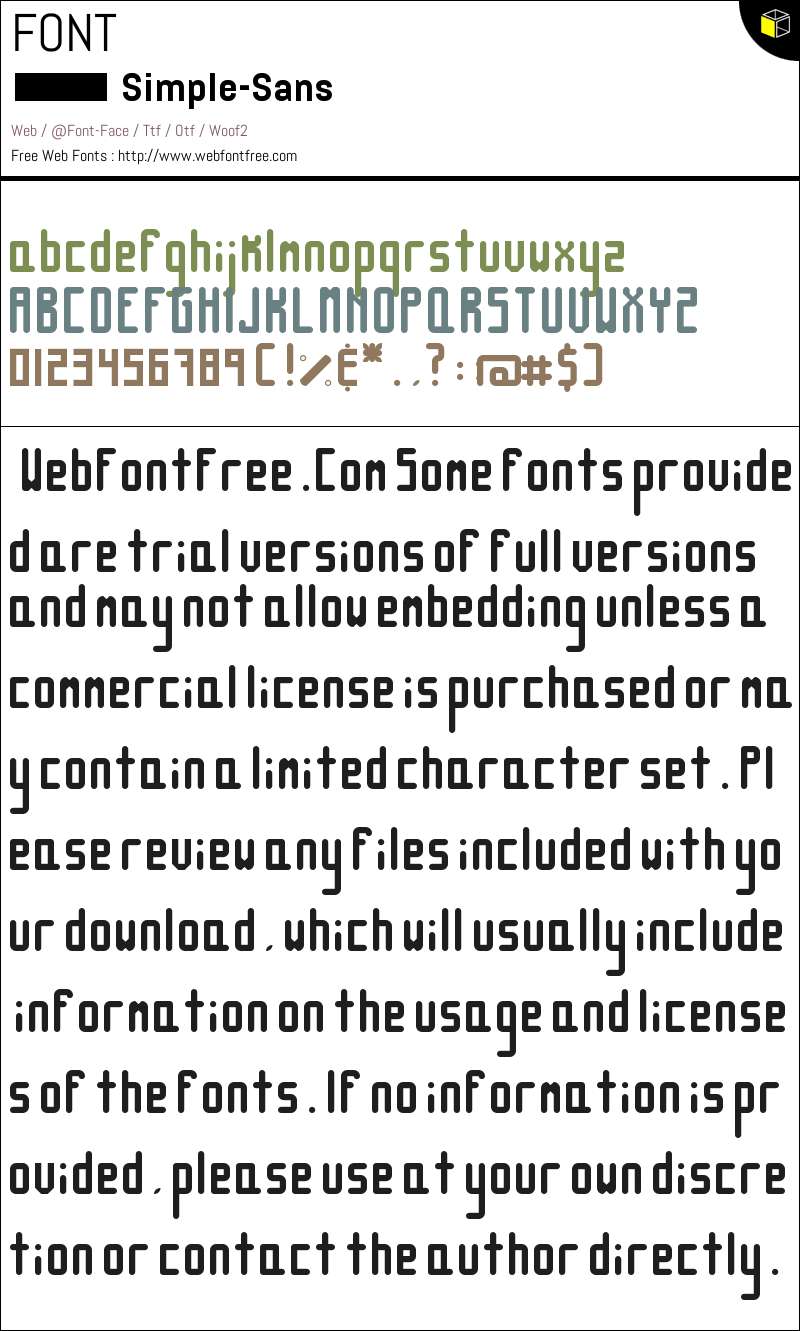 Simple Sans Regular Fonts Downloads - WebFontFree.Com
