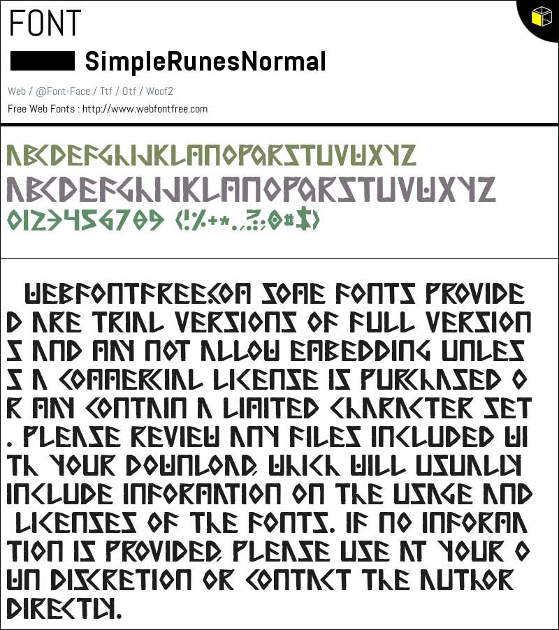 Simple Runes Normal Fonts Downloads - WebFontFree.Com