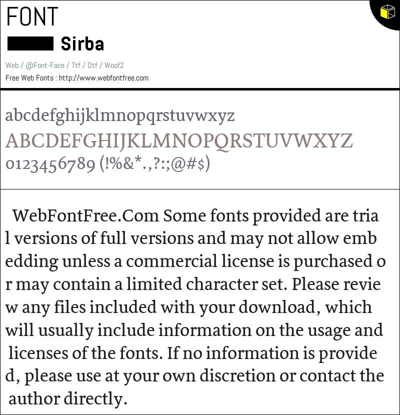 Sirba Fonts Downloads - WebFontFree.Com