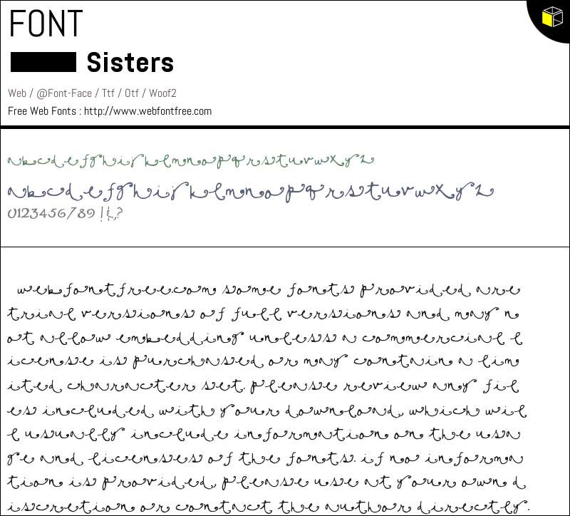 Sisters Fonts Downloads - WebFontFree.Com