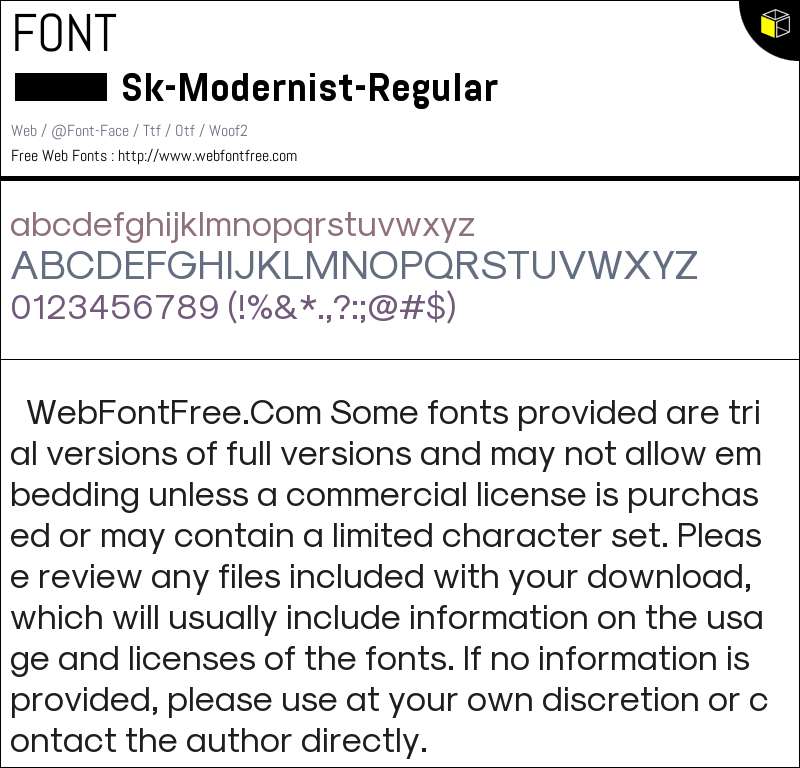 Sk-Modernist-Regular Fonts Downloads - WebFontFree.Com