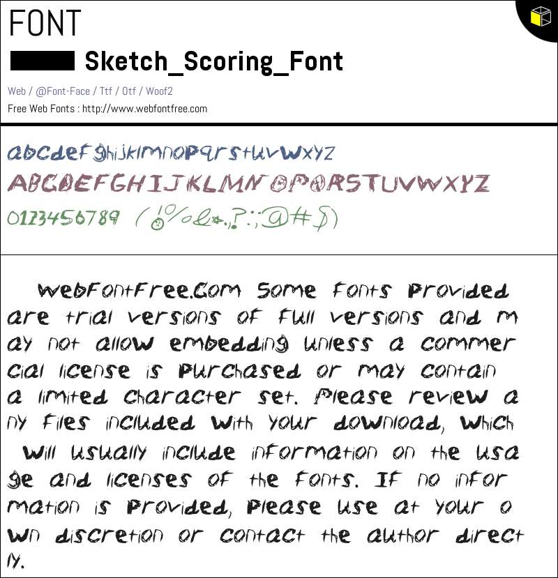 Sketch_Scoring_Font Fonts Downloads - WebFontFree.Com